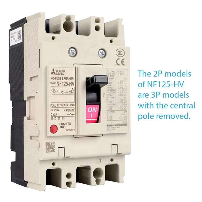 Aptomat khối (MCCB) MITSUBISHI NF125-HV 2P 16A 100KA . - baa.vn