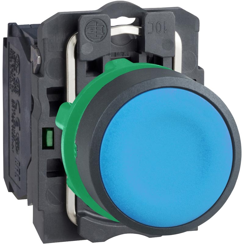 XB5AA61 nút nhấn nhả SCHNEIDER, D22, 1NO, xanh, mới