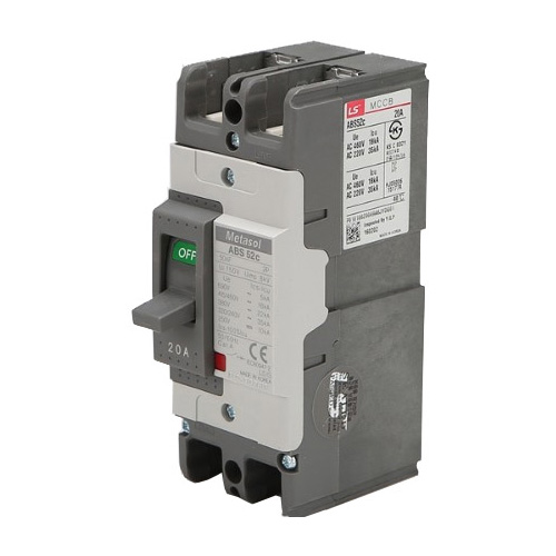 Aptomat MCCB ABS52C 20A LS - 2P, 20A, 35kA, 500VDC, 690VAC