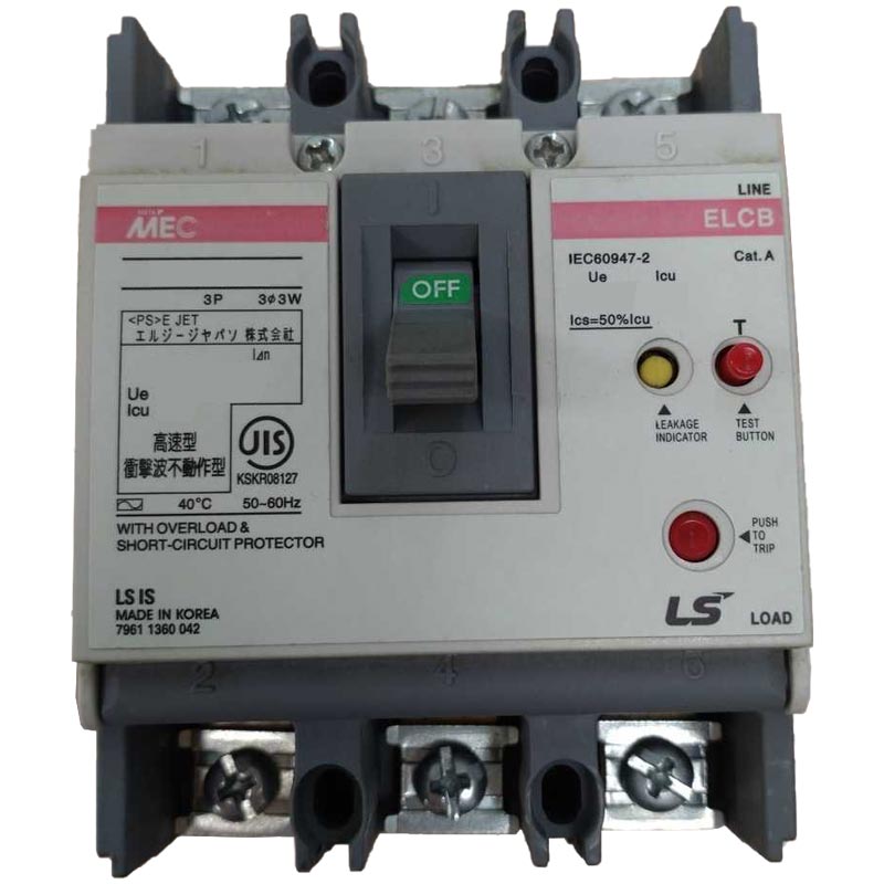 Aptomat khối chống giật 3 pha (ELCB) LS EBS53Fb 15A 100mA 2.5kA