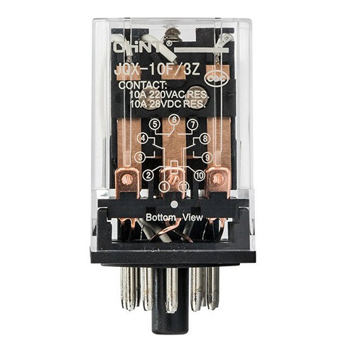Rơ le trung gian CHINT JQX-10F/2Z 220VAC 8 chân tròn 10A - baa.vn
