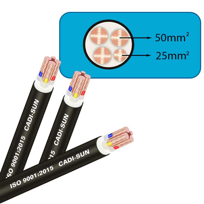 Dây cáp điện (Cu/XLPE/PVC) CADISUN CXV 3x50+1x25