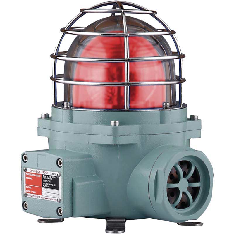 Đèn xoay cảnh báo phòng nổ QLIGHT SNES-220-R 220VAC D130 còi đa âm màu ...
