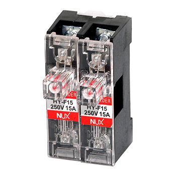 Đế cầu chì HANYOUNG HY-F15-2D - 2P - 10A - 24VDC