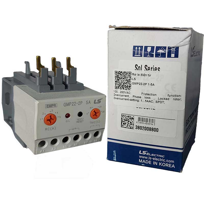 Rơ le điện tử LS GMP22-2P 1-5A, SPDT, 2 pha, 100-260V, 1-5AAC