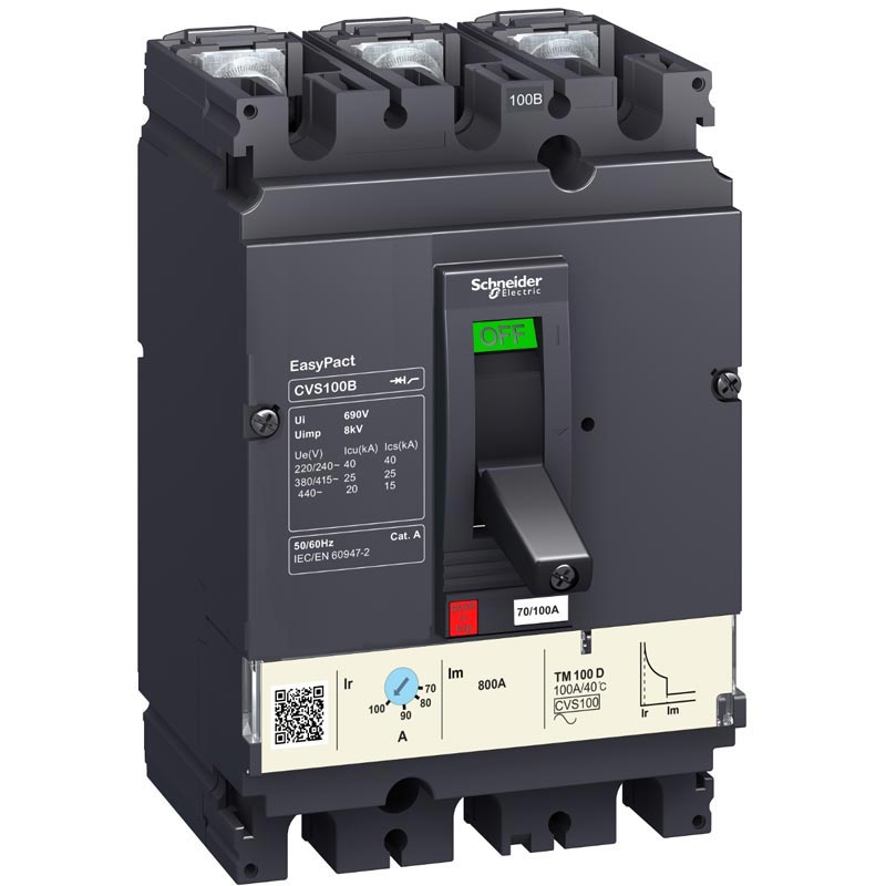 LV510307 | Aptomat MCCB Schneider | 3P, 70-100A, 25kA