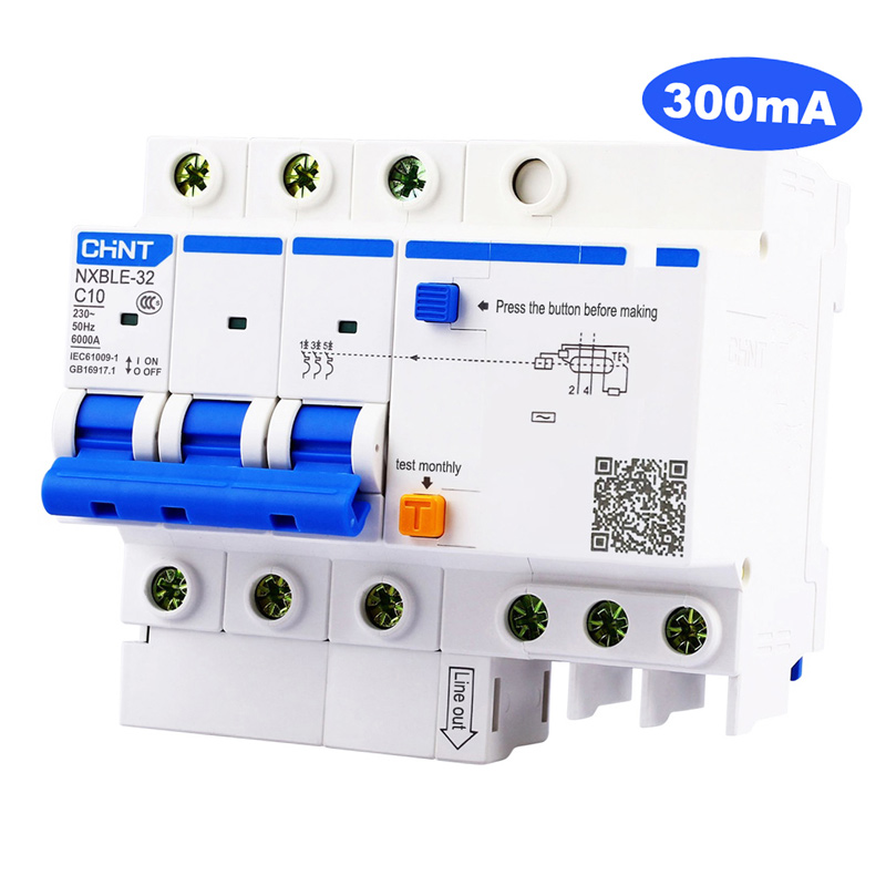 Át chống dòng rò CHINT NXBLE-32 3P C10 300mA 6kA - baa.vn