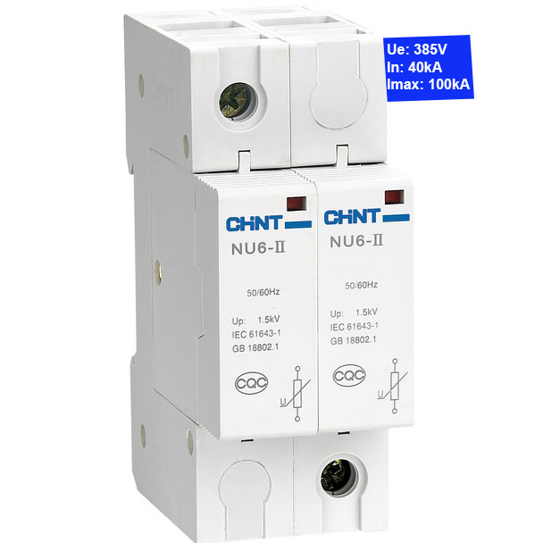Thiết bị chống sét CHINT NU6-II 100kA/385V 1P - baa.vn