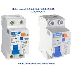 Residual current operated circuit breaker (RCBO) CHINT NXBLE-63Y 1P+N D25 0.01A 4.5kA - baa.vn