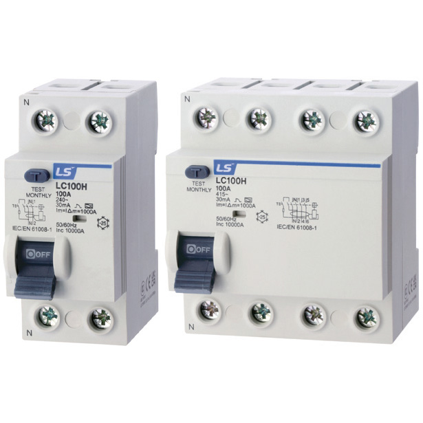 Aptomat chống giật dòng ngắn mạch 10kA LS LC100H 1P+N 50A 30mA AC-TYPE - baa.vn